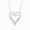 1 CT. T.W. Diamond Heart-in-Heart Necklace in 10K White Gold | Zales