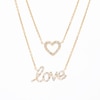 Love Talks 1/6 CT. T.W. Diamond "love" Cursive Script and Heart Double ...