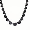 1/10 CT. T.W. Black Diamond Beaded Graduated Hearts Link Necklace in ...