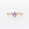 Pear-Shaped Amethyst and 1/20 CT. T.W. Diamond Loose Braid Ring in 10K ...